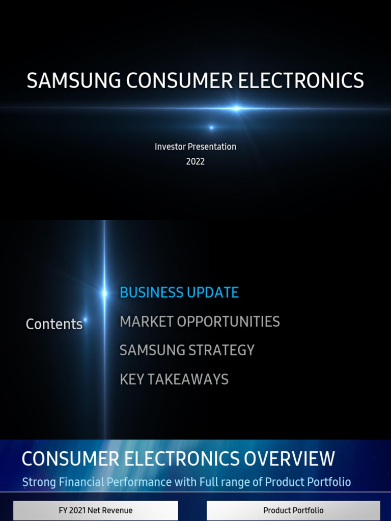 Samsung Investor Presentation CE 2022 v1 | PDF | Samsung Electronics ...