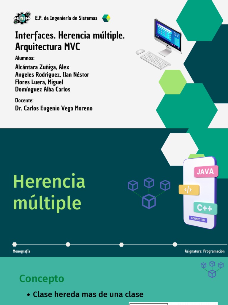 Interfaces. Herencia Múltiple. Arquitectura MVC | PDF | Herencia ...