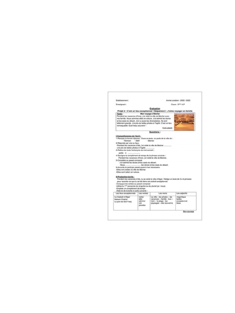 Evaluation Sequentielle p2 s2 5ap | PDF