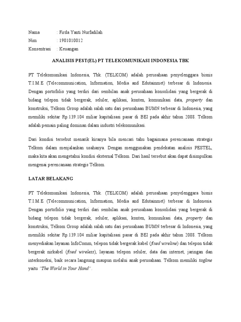 PT Telekomunikasi | PDF