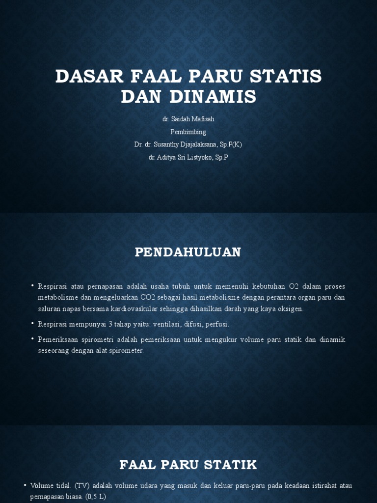 Dasar Faal Paru Statis Dan Dinamis | PDF | Kesehatan Holistik