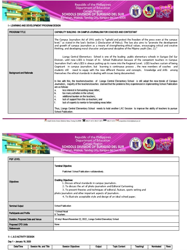 Campus Journalism Training Program Pdf Teachers Journalism