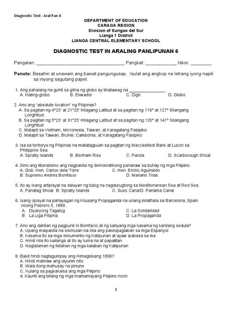 Diagnostic Test in AP IDD | PDF