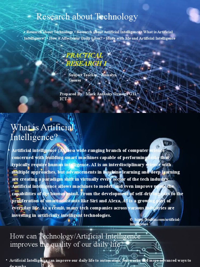 Practical Research 1 (Technology-Artificial Intelligence) | PDF ...