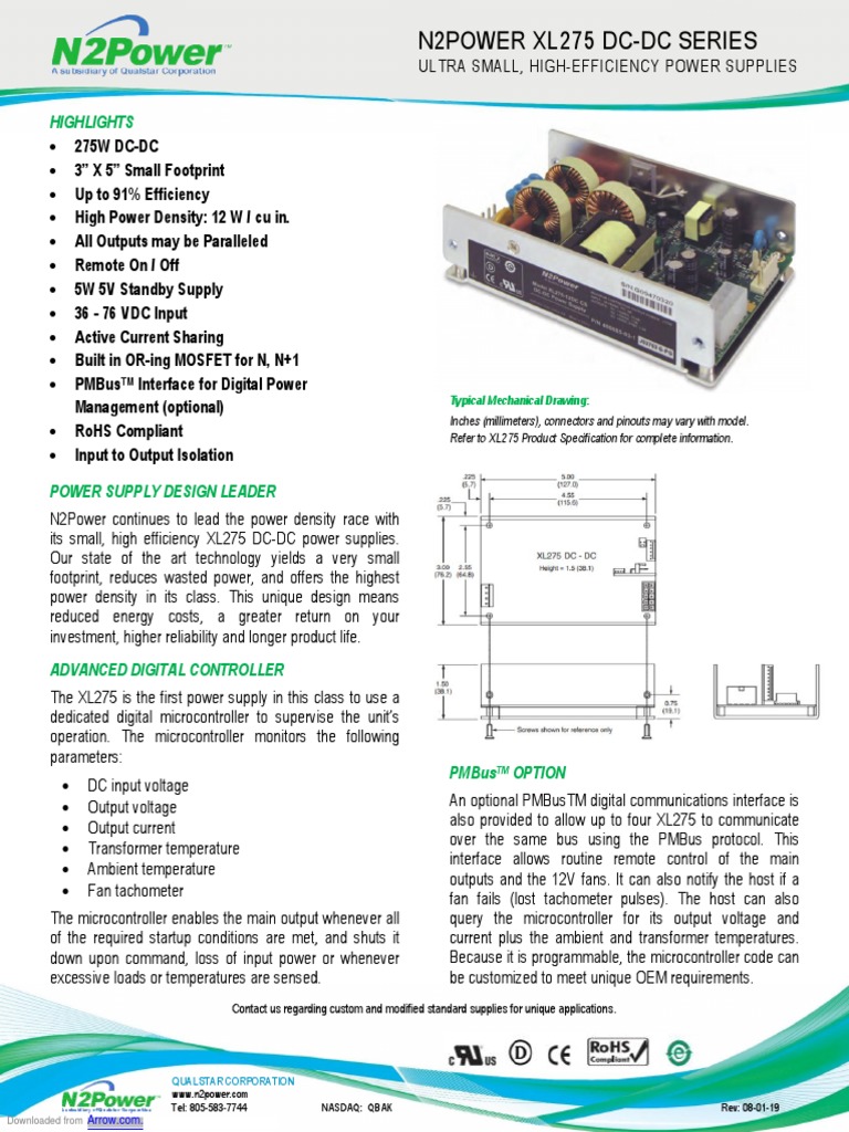 xl275 DC-DC Datasheet | Download Free PDF | Power Supply | Computer Engineering