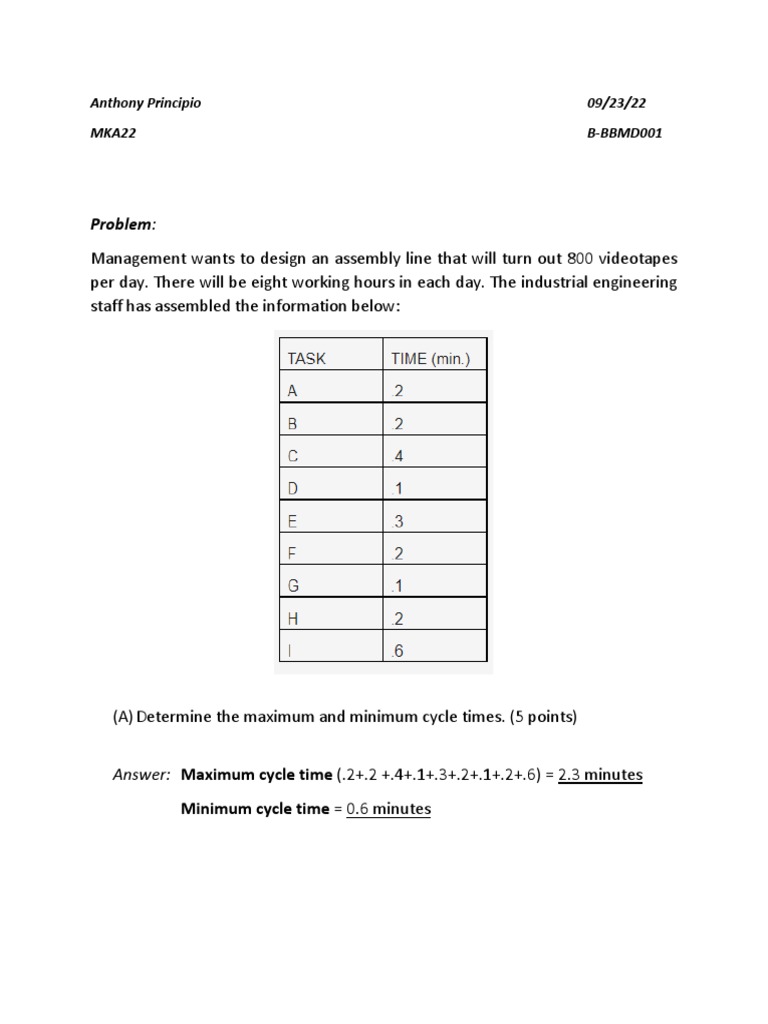 B-BBMD001 - Calculating Cycle Time | PDF