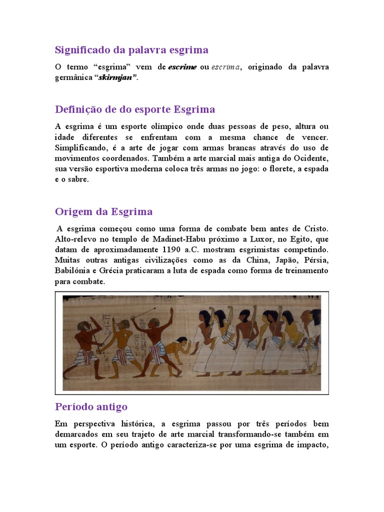 Significado Da Palavra Esgrima | PDF | Esgrima
