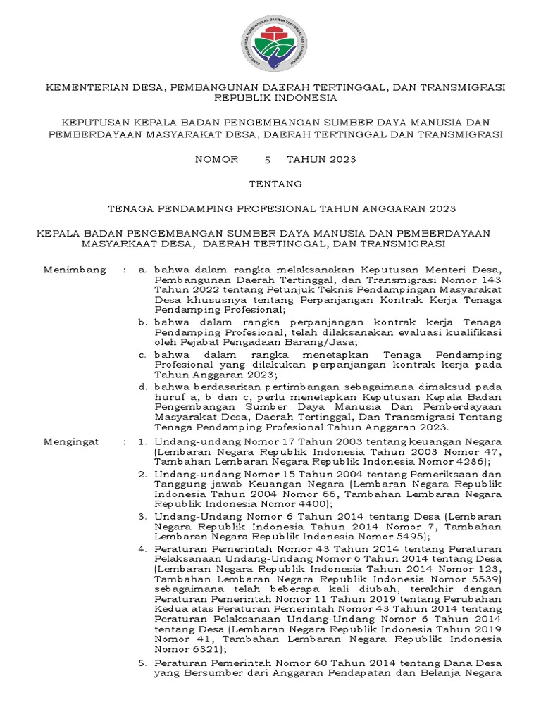 SK TPP Tahun 2023 | PDF