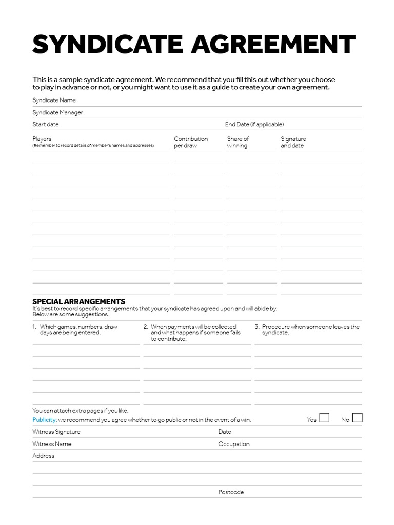 Syndicate Agreement | PDF