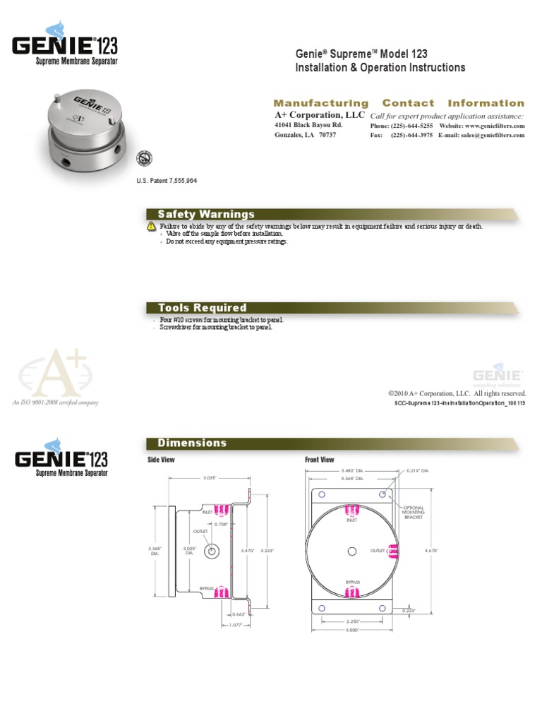 SCC Supreme123 InsInstallationOperation | PDF | Valve | Pressure
