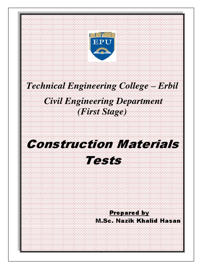 Construction Materials Tests Manual | Download Free PDF | Strength Of ...