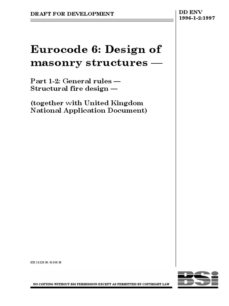 Eurocode 6 Design of masonry structures 1 | PDF | Concrete | Plaster