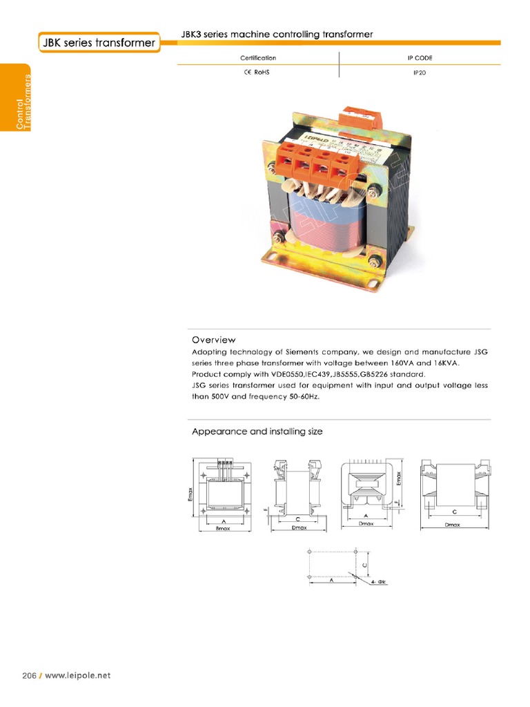 JBK3 Transformer | PDF