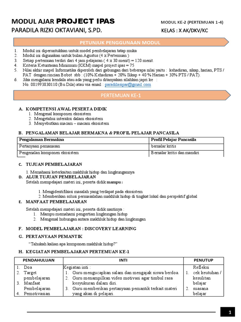 Modul Ajar Project IPAS | PDF