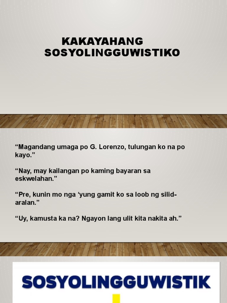 Kakayahang Sosyolingguwistik | PDF