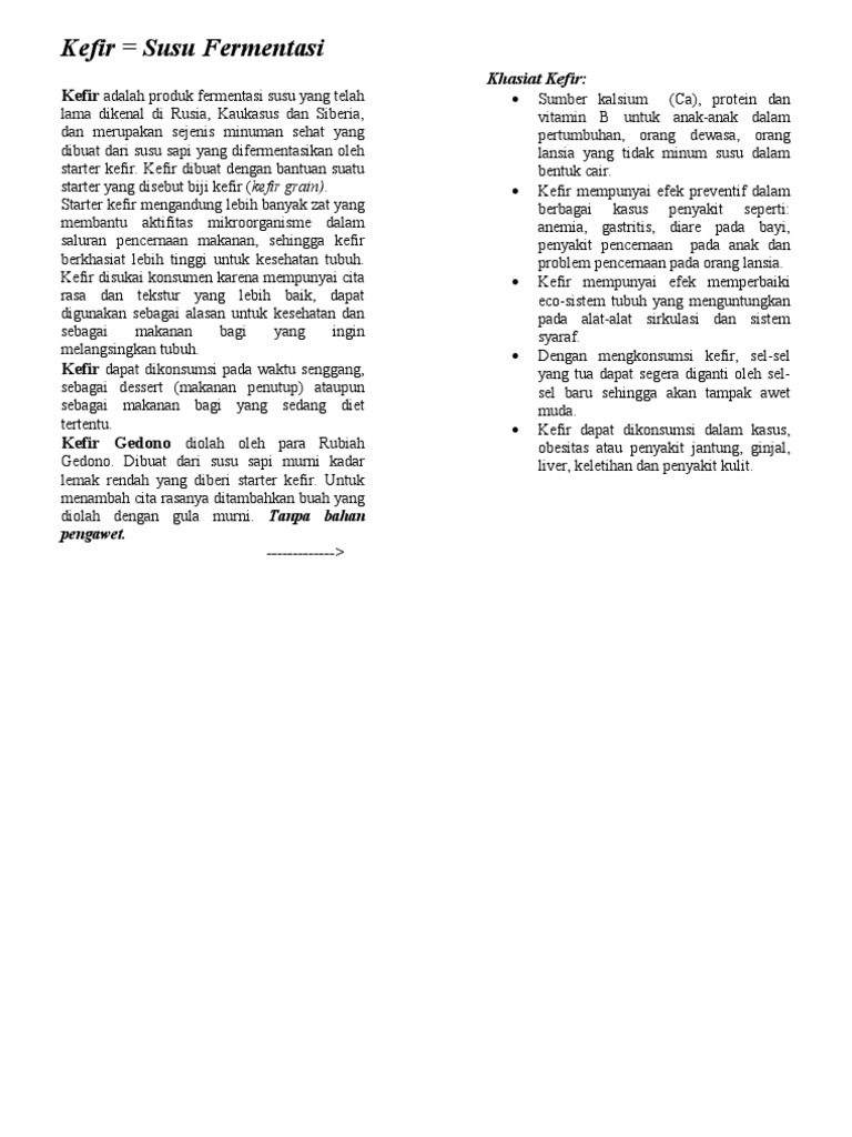 Manfaat Kefir untuk Kesehatan | PDF