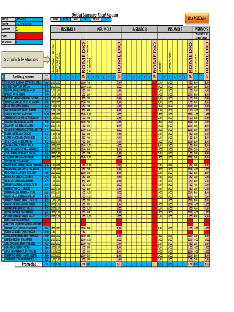 REG P1 Notas 10mo Egb A - 2022 - 2023 | PDF