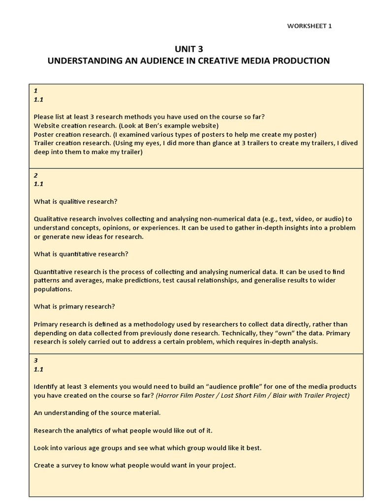 l2 Unit 3 - Projects Reflection 1 v2 MH | PDF | Quantitative Research | Data