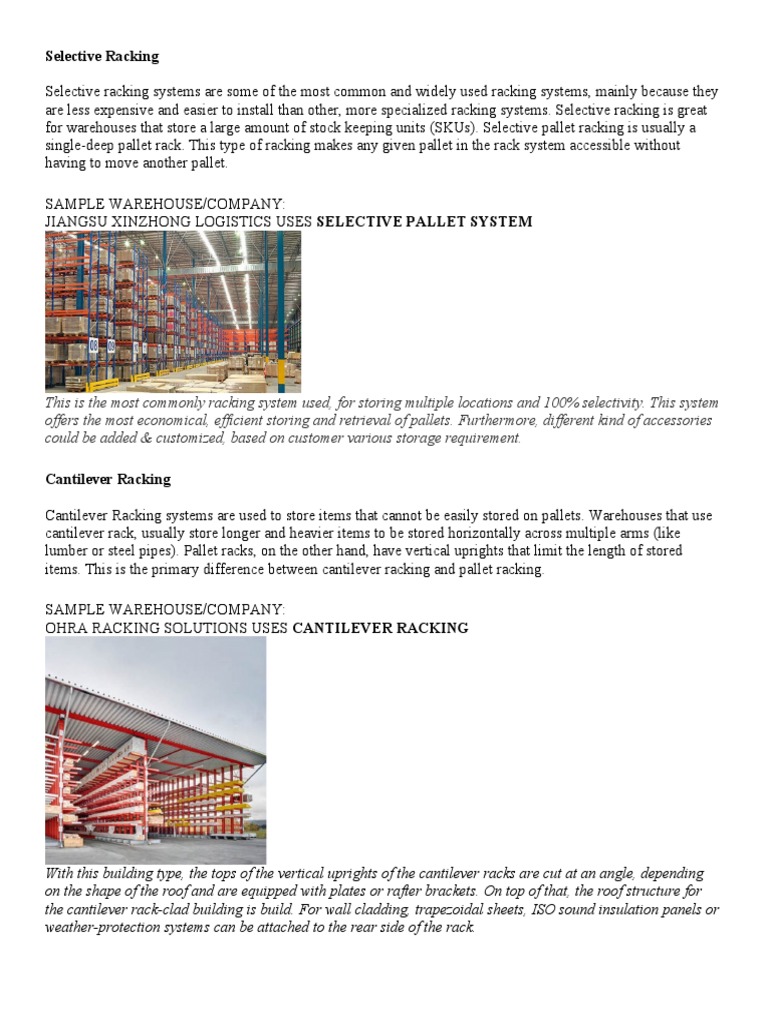 Racking Systems | PDF | Warehouse | Pallet