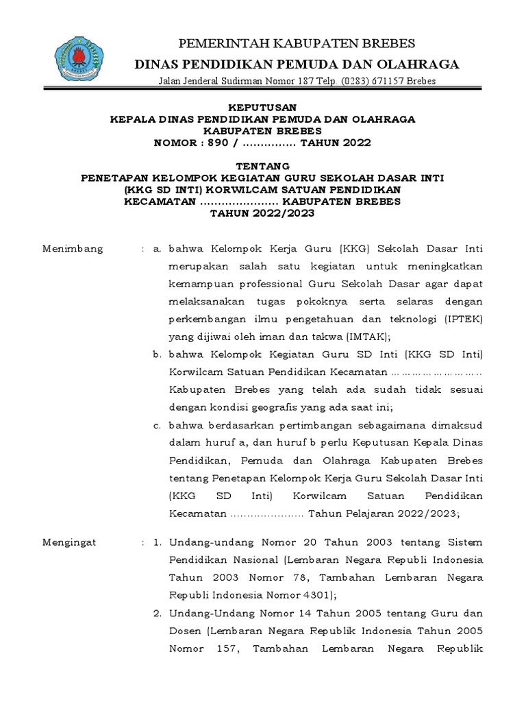 SK KKG Inti 2022-2023 blangko | PDF