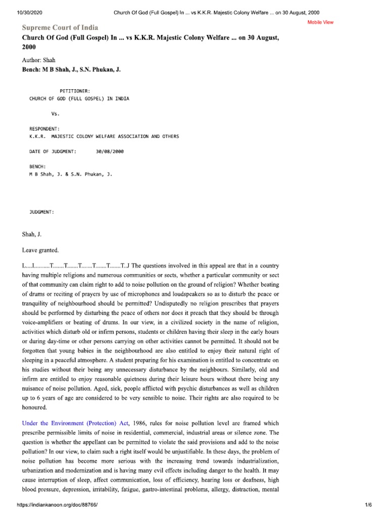 Church of God (Fuel Gospel) Case | PDF