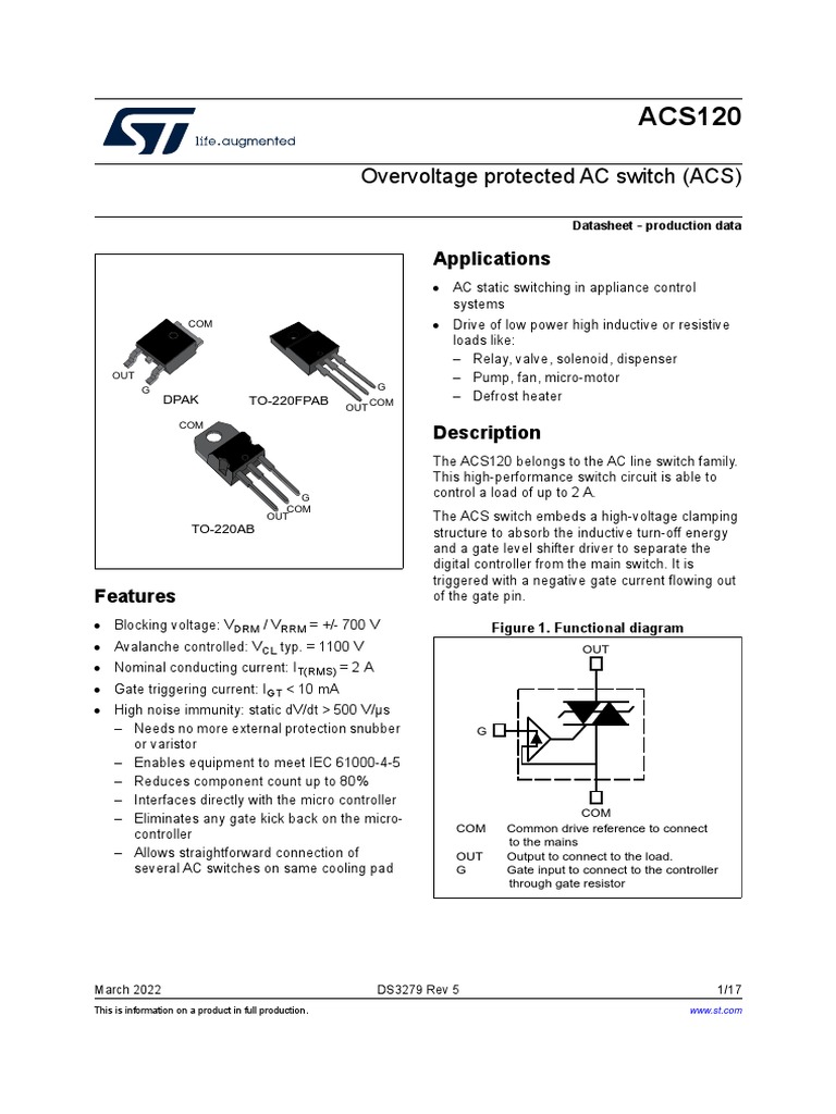 Acs 120 | PDF | Alternating Current | Mains Electricity