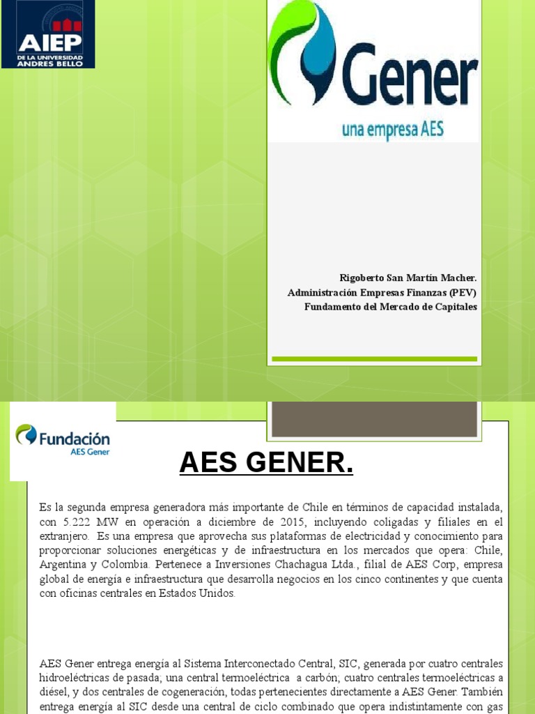 Perfil de AES Gener, importante generadora eléctrica chilena | PDF ...