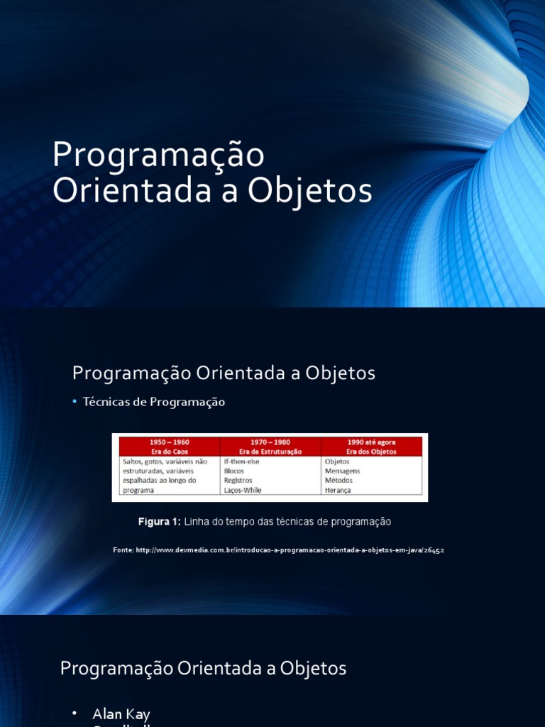 Aula 2 - Programação Orientada A Objetos | PDF | Classe (programação de ...