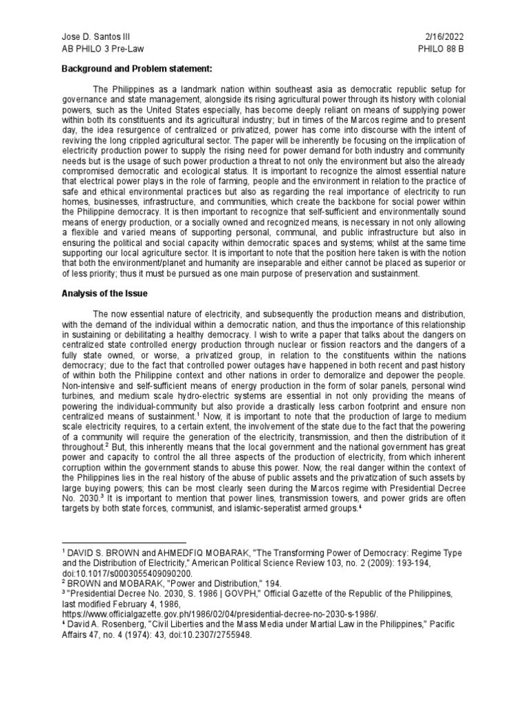 Santos PH88 | PDF | Energy Development | Renewable Energy