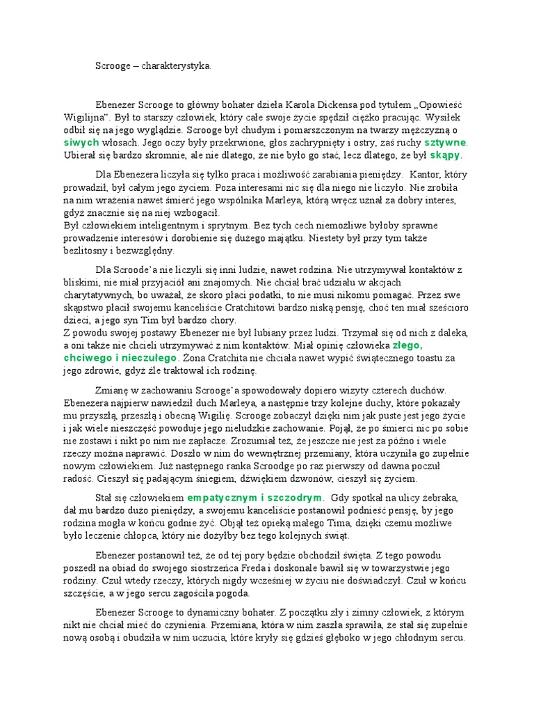 Scrooge Charakterystyka | PDF