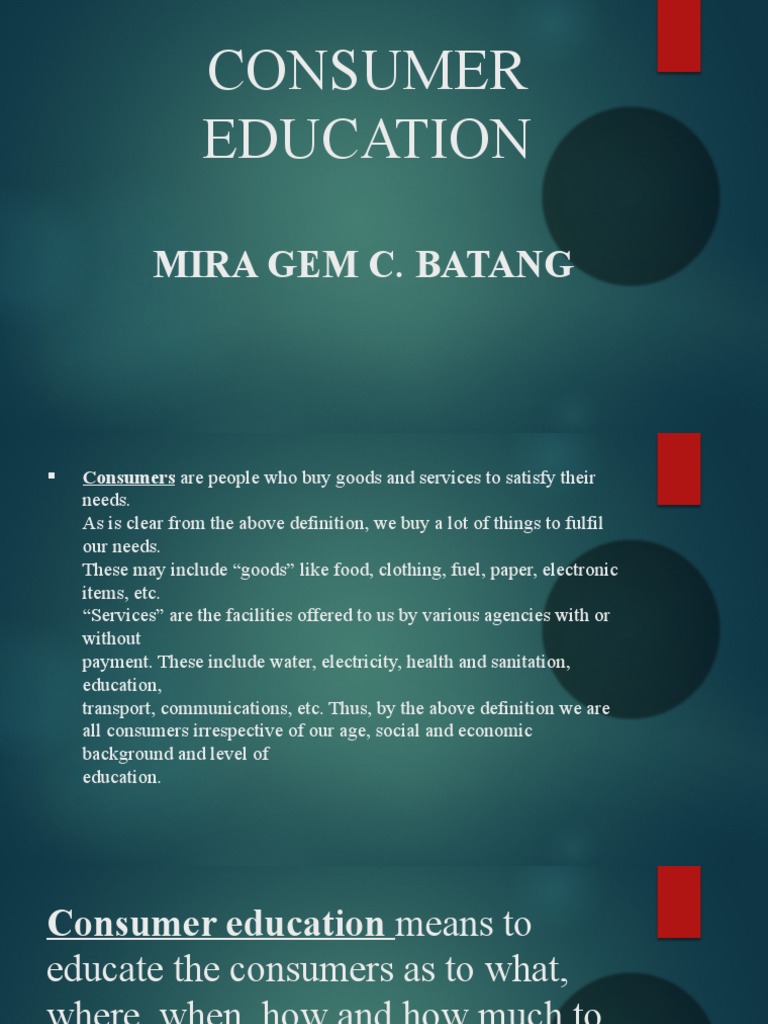 Consumer Education | PDF | Goods | Cash