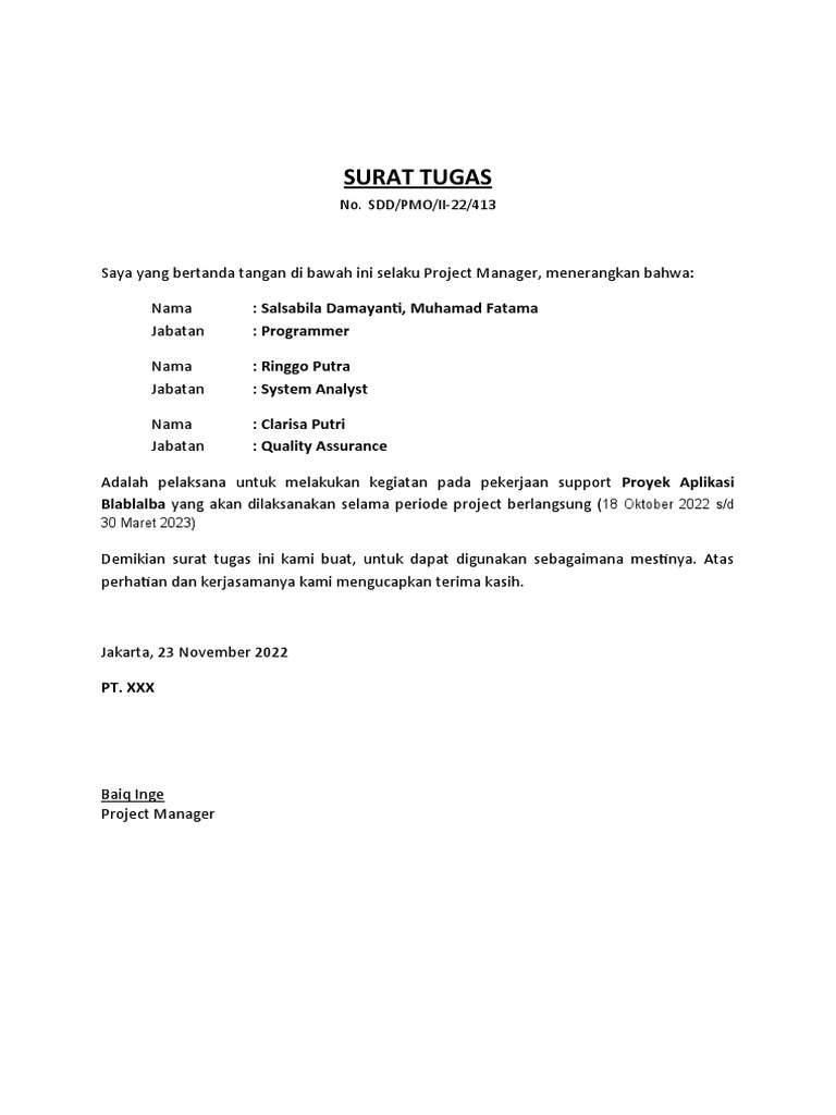 02-2020 - Surat Tugas PM | PDF