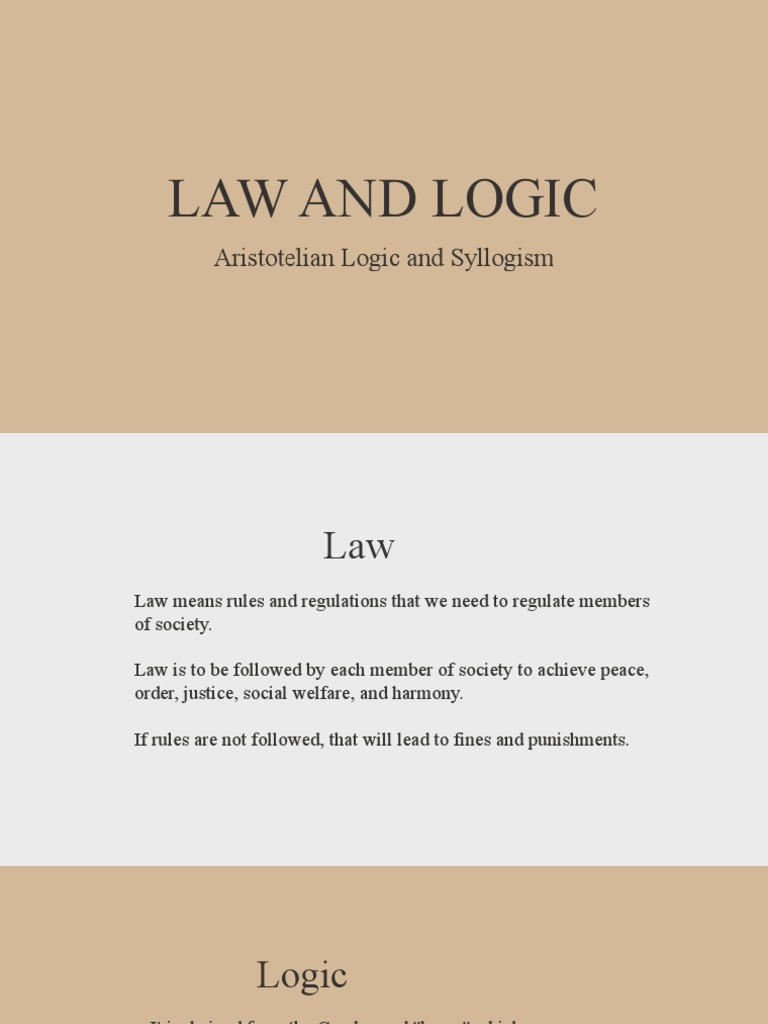Law and Logic (Aristotelian Logic and Syllogism) | PDF | Logic | Aristotle