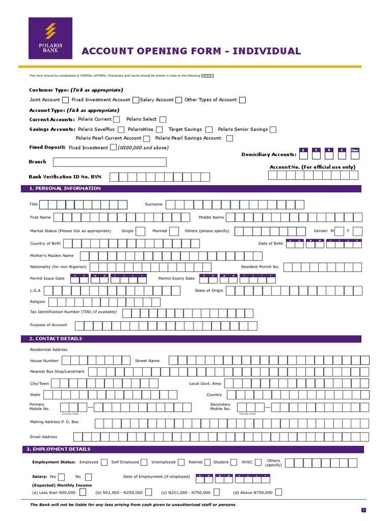 Account Opening Form - Individual | Download Free PDF | Identity Document | Banks