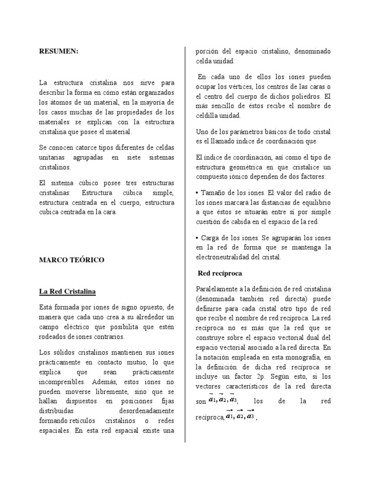 Estructura Cubica Simple | PDF | Geometría euclidiana | Mineralogía