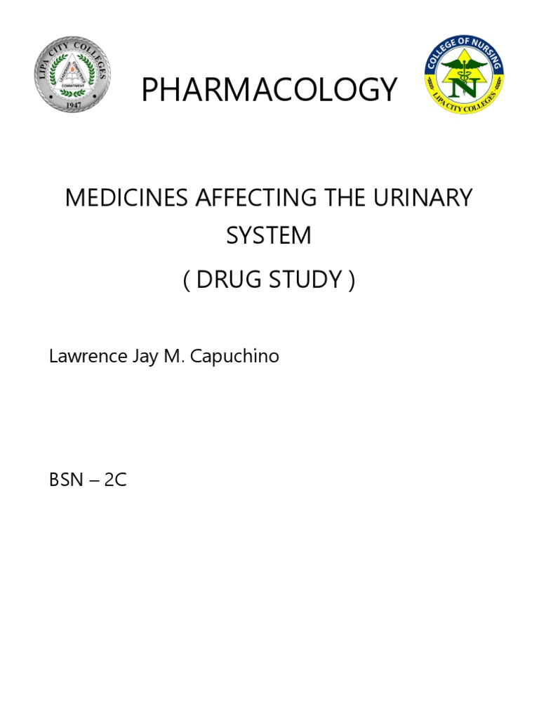 Pharmacology of Medicines Affecting the Urinary System | PDF | Edema ...