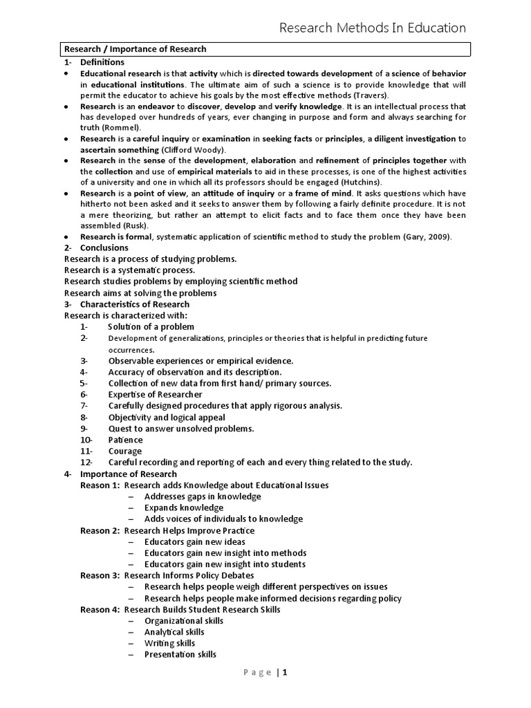 Research Methods in Education | PDF | Methodology | Data