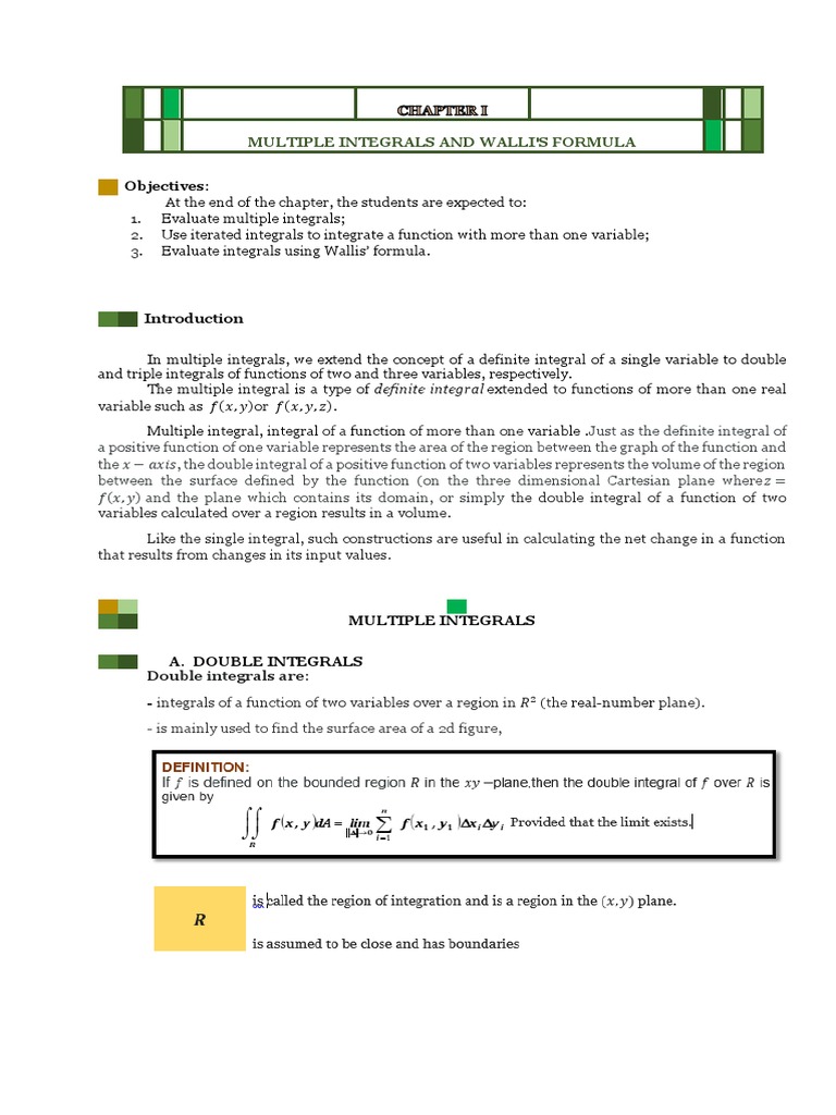 Multiple Integrals and Wallis Formula | PDF | Integral | Function (Mathematics)