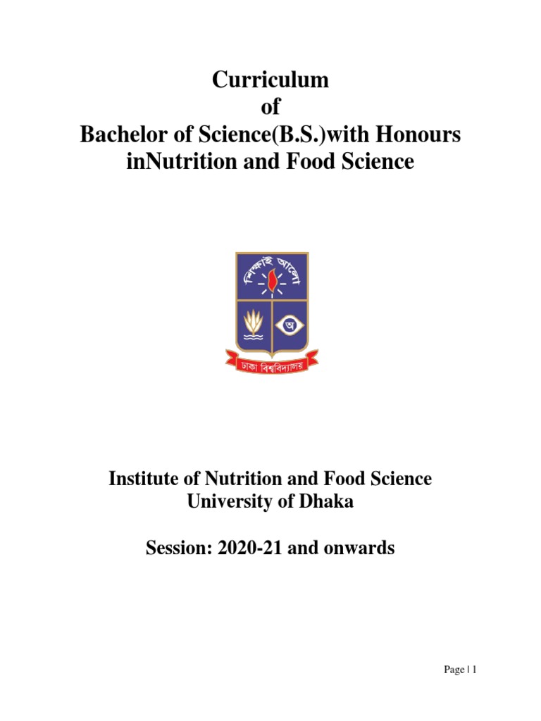 Curriculum of B S Honors in Nutrition and Food Science | PDF | Chemical ...