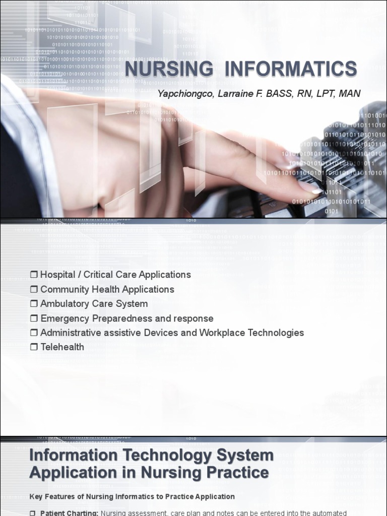 1NURSING INFORMATICS - IT Application in Nursing Practice | PDF | Health Informatics | Intensive ...