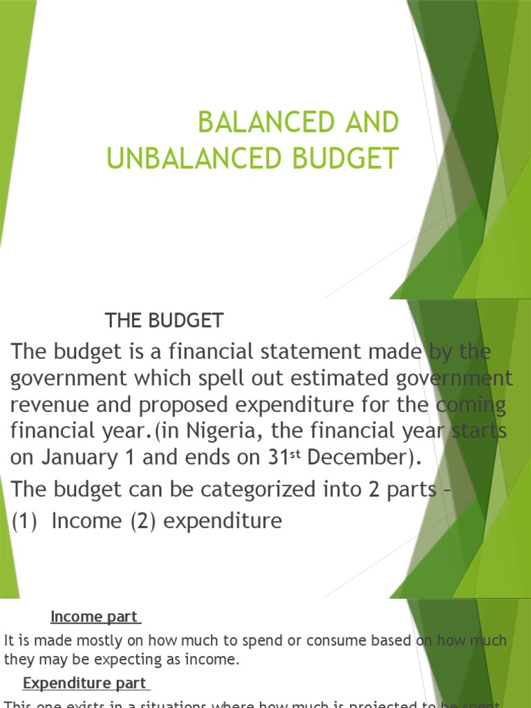 Balanced vs. Unbalanced Budgets Explained | PDF | Government Budget Balance | Deficit Spending