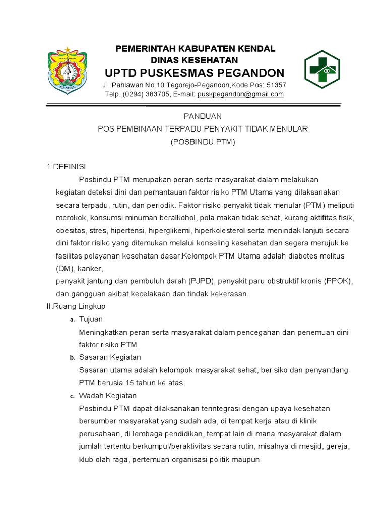 Panduan Lengkap Posbindu PTM untuk Meningkatkan Deteksi Dini Penyakit Tidak Menular | PDF