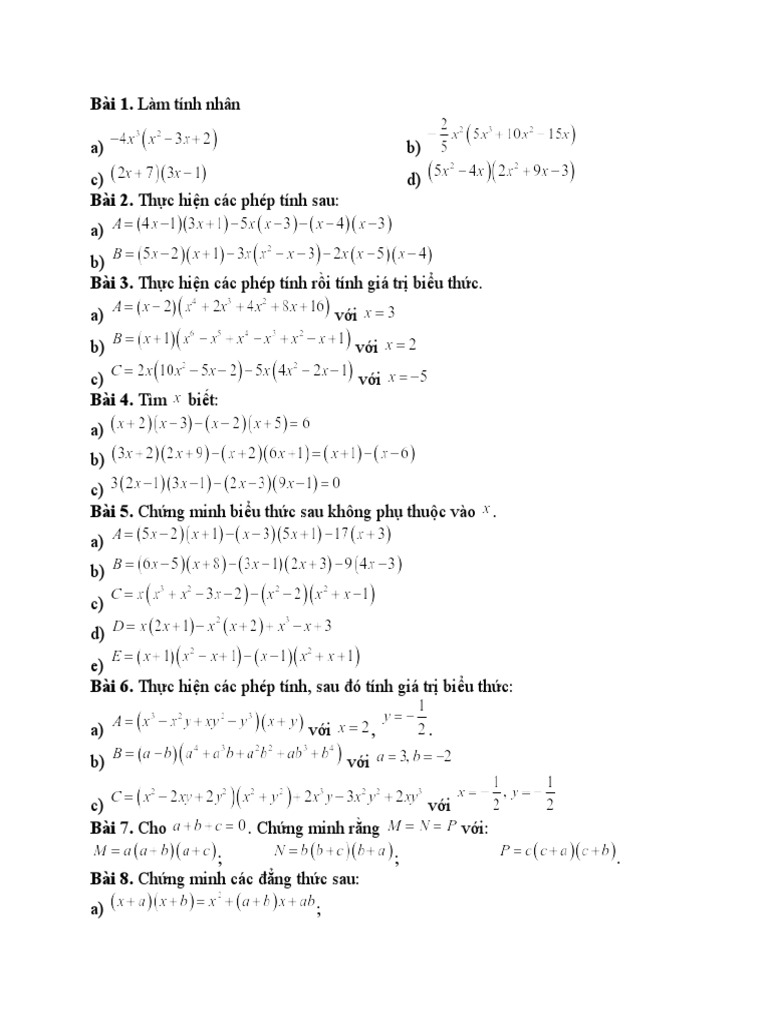 7BC - Nhân Chia Đa TH C | PDF