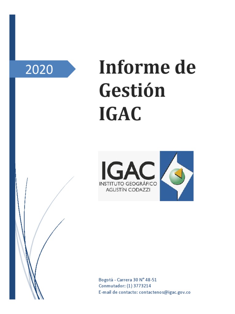 Informe de Gestion Igac 2020 | PDF | Corrupción política | Datos geográficos e información