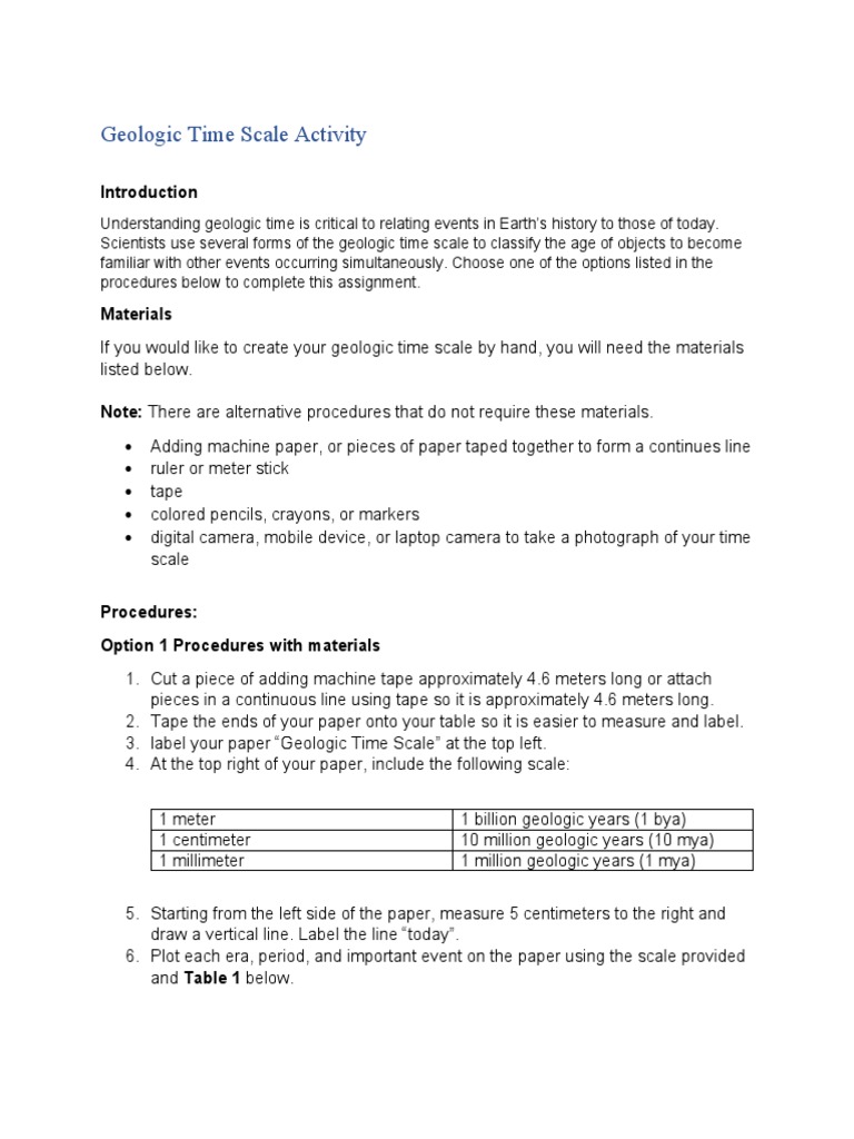 Geologic - Time - Scale - Activity 6.24 Revision | PDF | Geologic Time ...