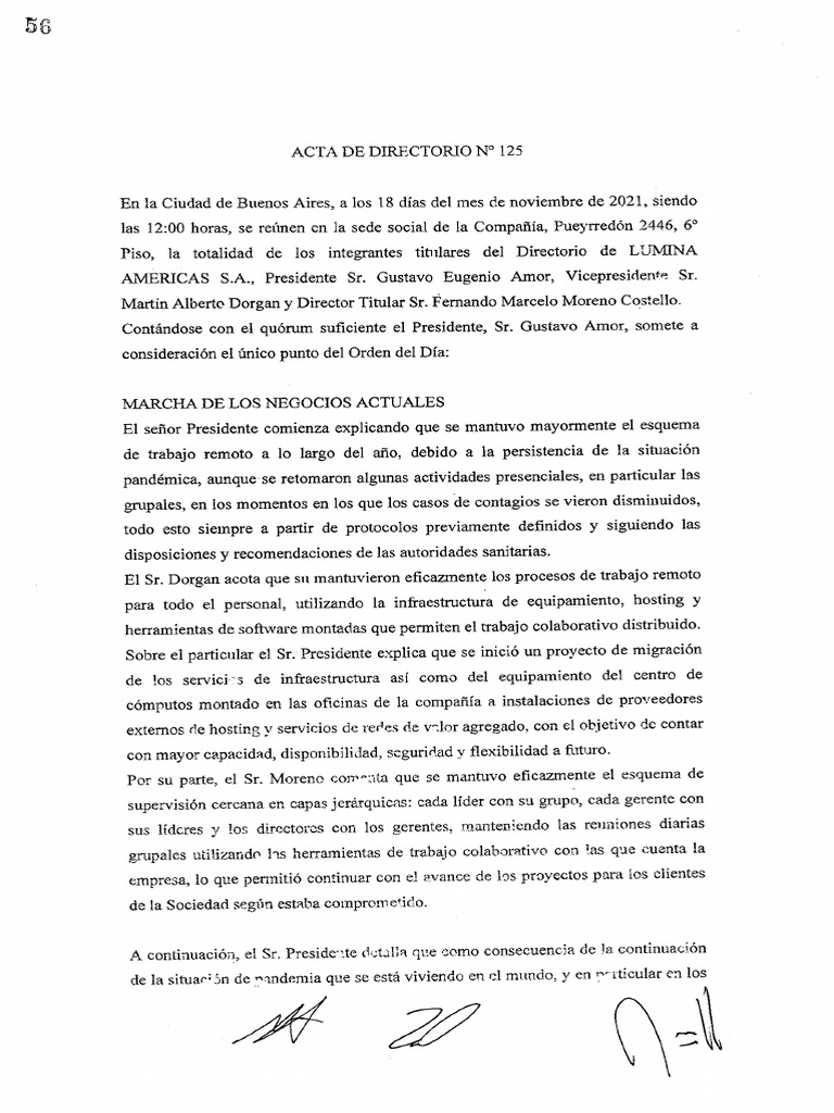 Scan Acta Dir N125 Nov 2021 (Marcha de Los Negocios) | PDF