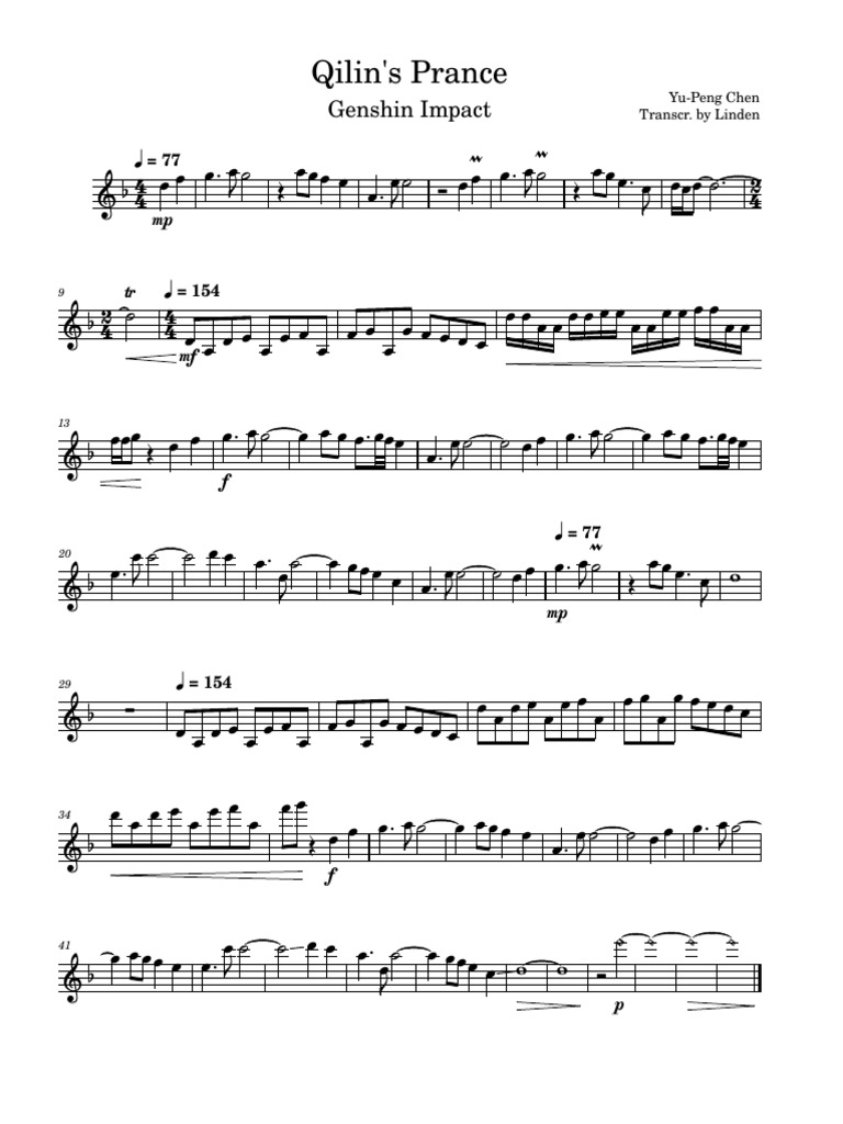 Qilins Prance Yu-Peng Chen From Genshin Impact | PDF