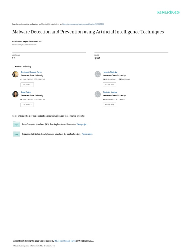 Malware Detection And Prevention Using Artificial Intelligence Techniques Pdf Malware