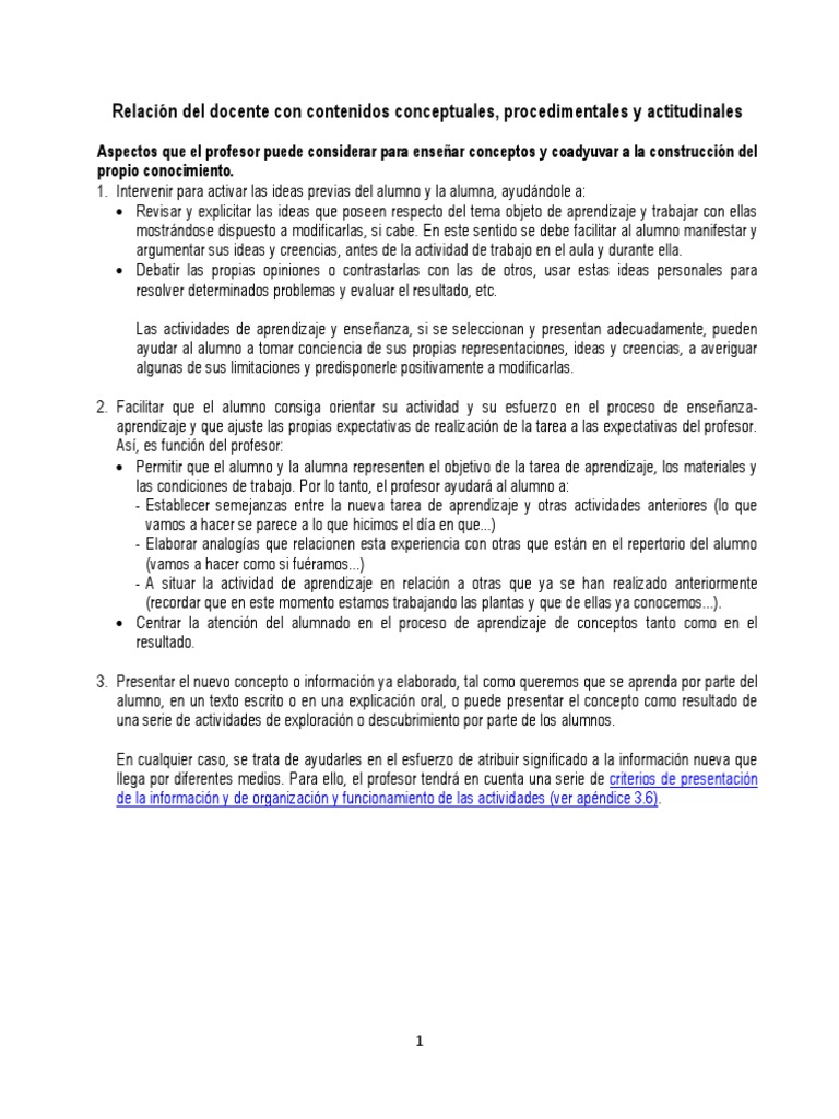 Cómo Enseñar Los Contenidos Conceptuales, Procedimentales y ...