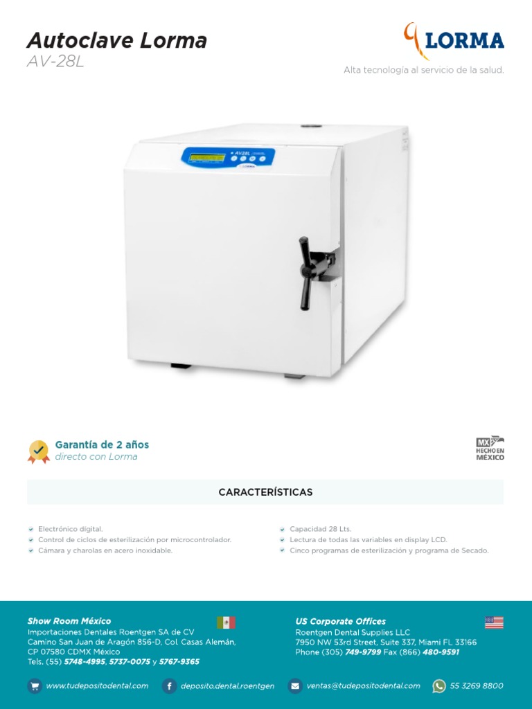 Autoclave Lorma Av28l | PDF | Esterilización (Microbiología) | Ciencias ...